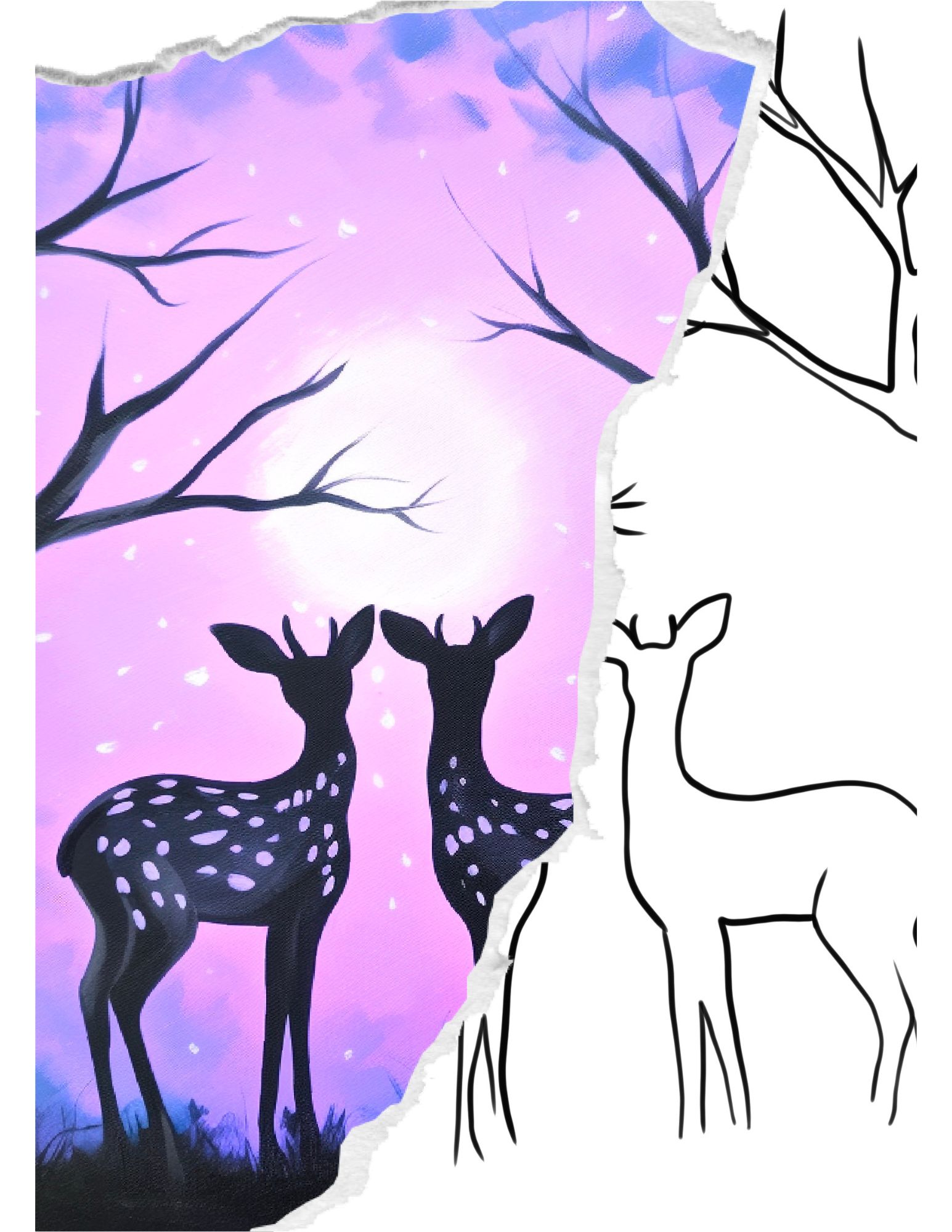 Deer at Dusk – Printable – Art Dubois Studios